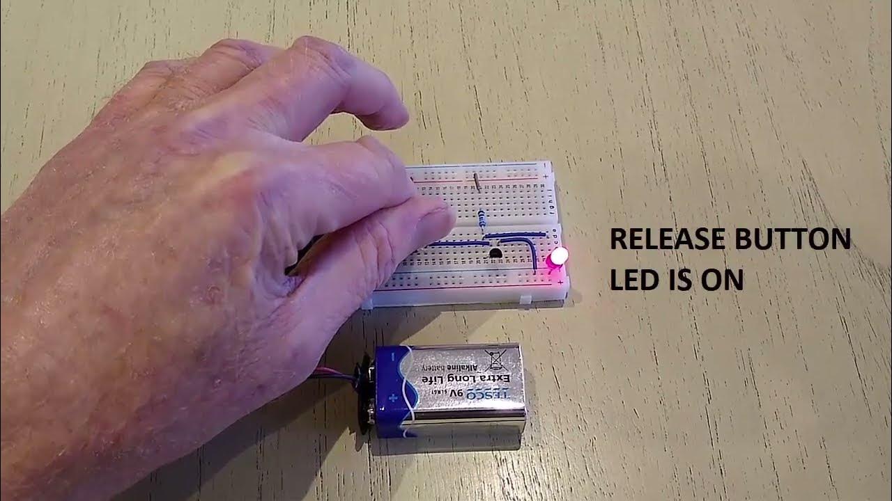 Using an NPN Transistor to Build a NOT Gate on a Breadboard - YouTube