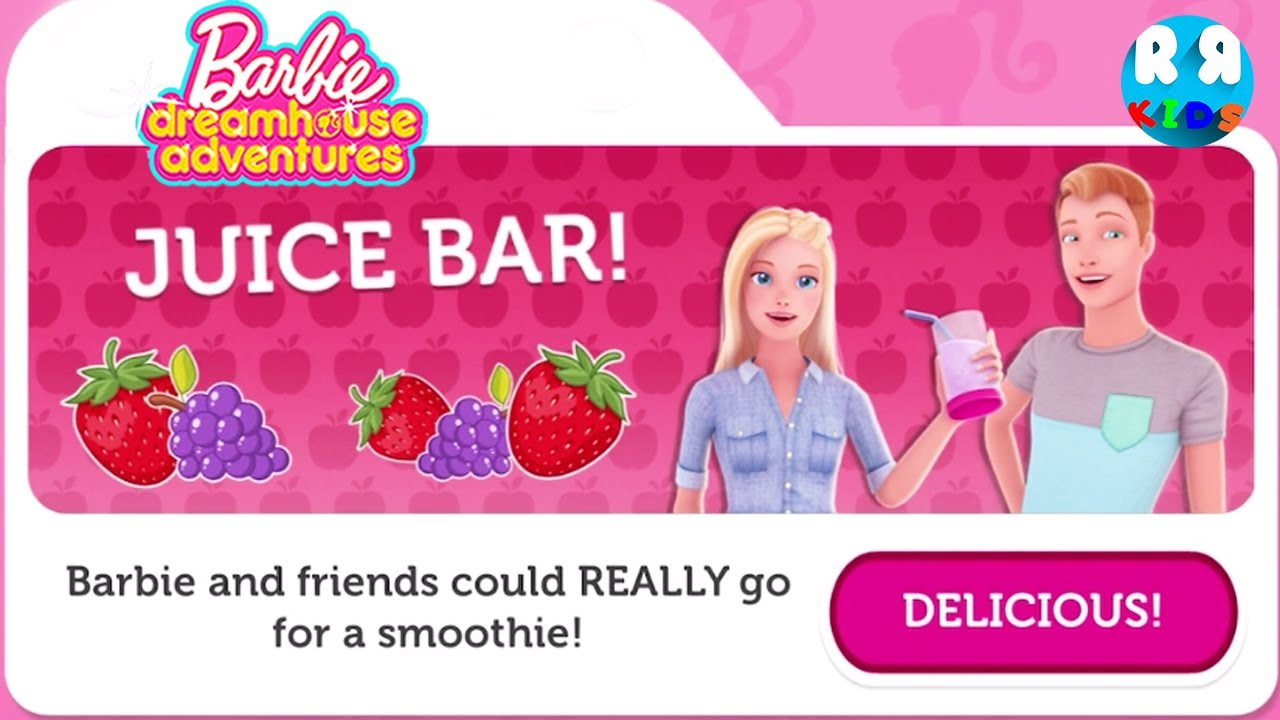 Barbie Dreamhouse Adventures - JUICE BAR is HERE | How to Make Smoothie ...