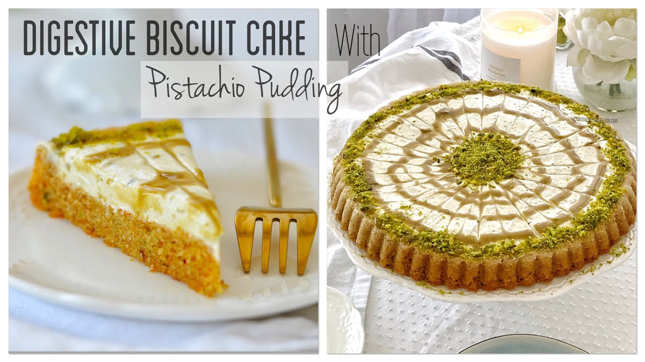 Digestive Biscuit Cake with Pistachio Pudding | Super Moist Cake - YouTube