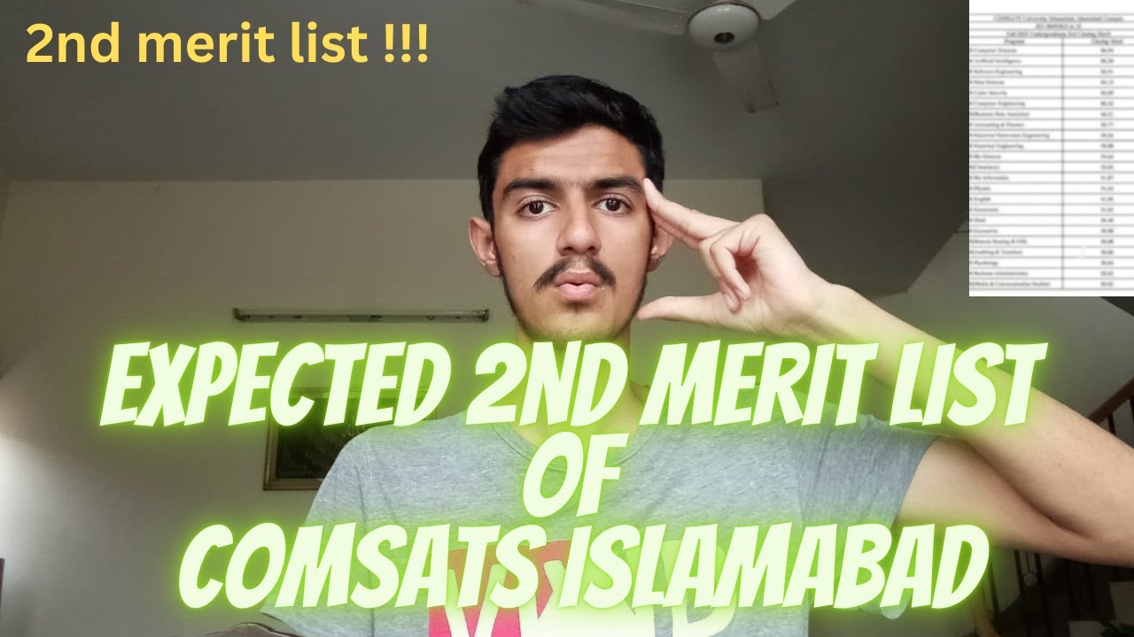 2nd Merit List Of Comsats Islamabad Campus 2024 || Life At Comsats ...