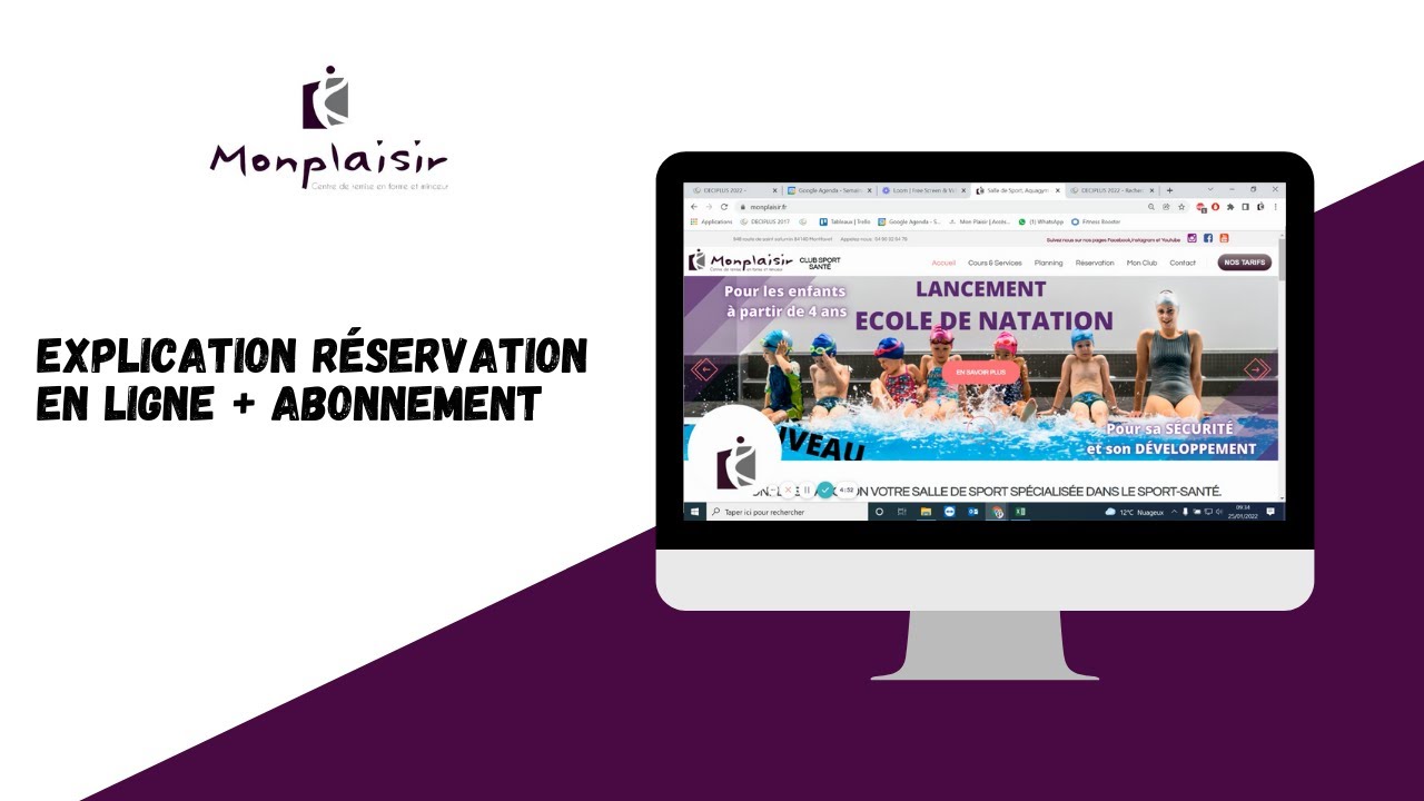 Explication de la nouvelle interface de réservation + achat abonnement ...