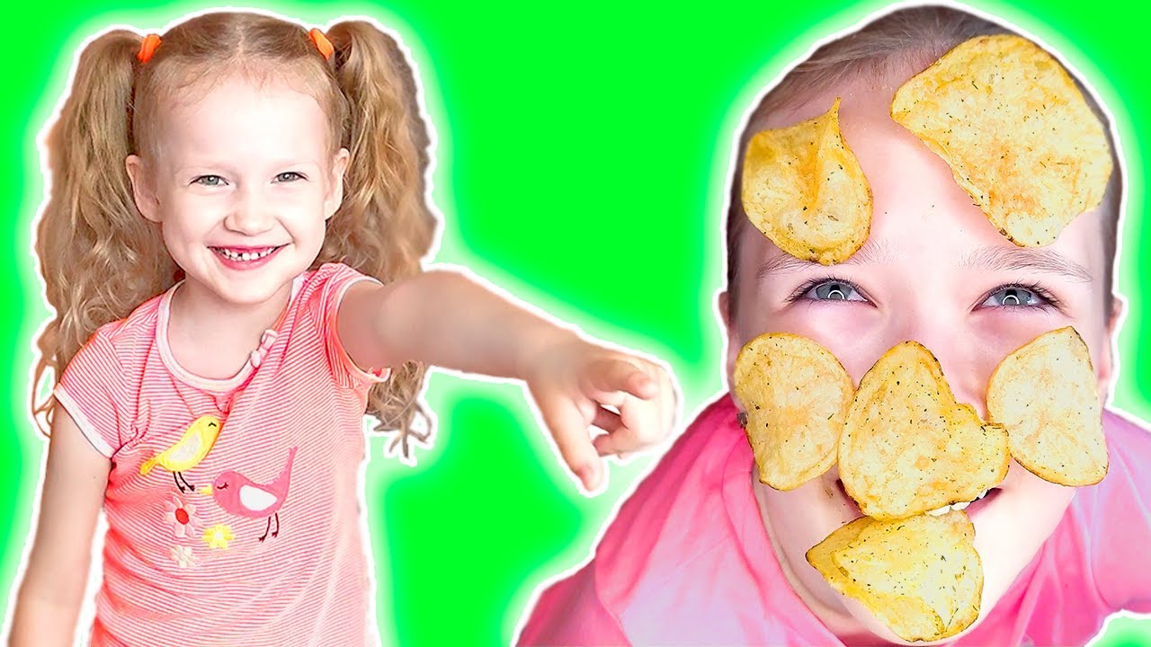 Chips stuck to my sister's face. Short stories for kids with Karina ...