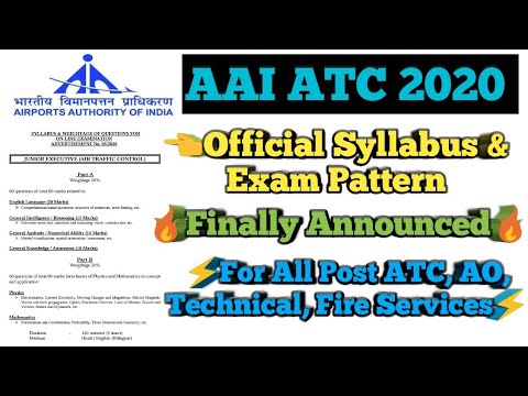 AAI ATC Exam 2020 || 🔥Latest Exam Pattern & official Syllabus 🔥Finally ...