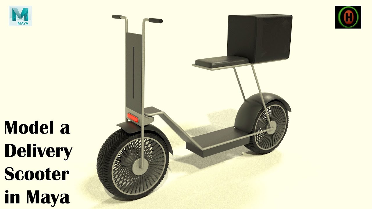 Autodesk Maya | How to Model a Delivery scooter. - YouTube