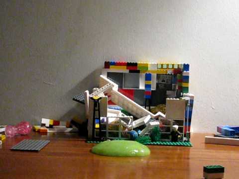 lego building gets destroyed - YouTube