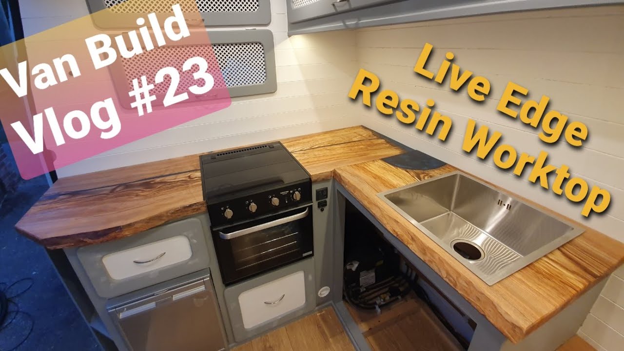 The most AMAZING van worktop | Live Edge Resin | Van Life Build Vlog ...