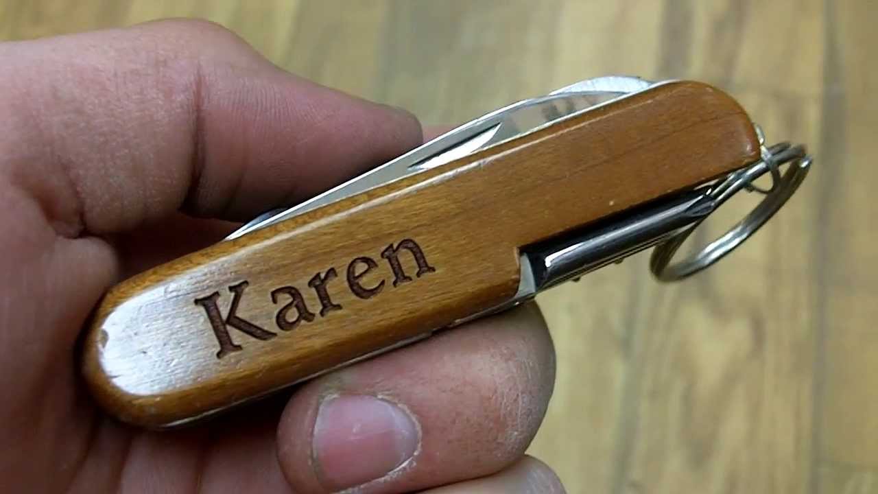 Wayne Carver Personalized Karen Pocket Knife - YouTube