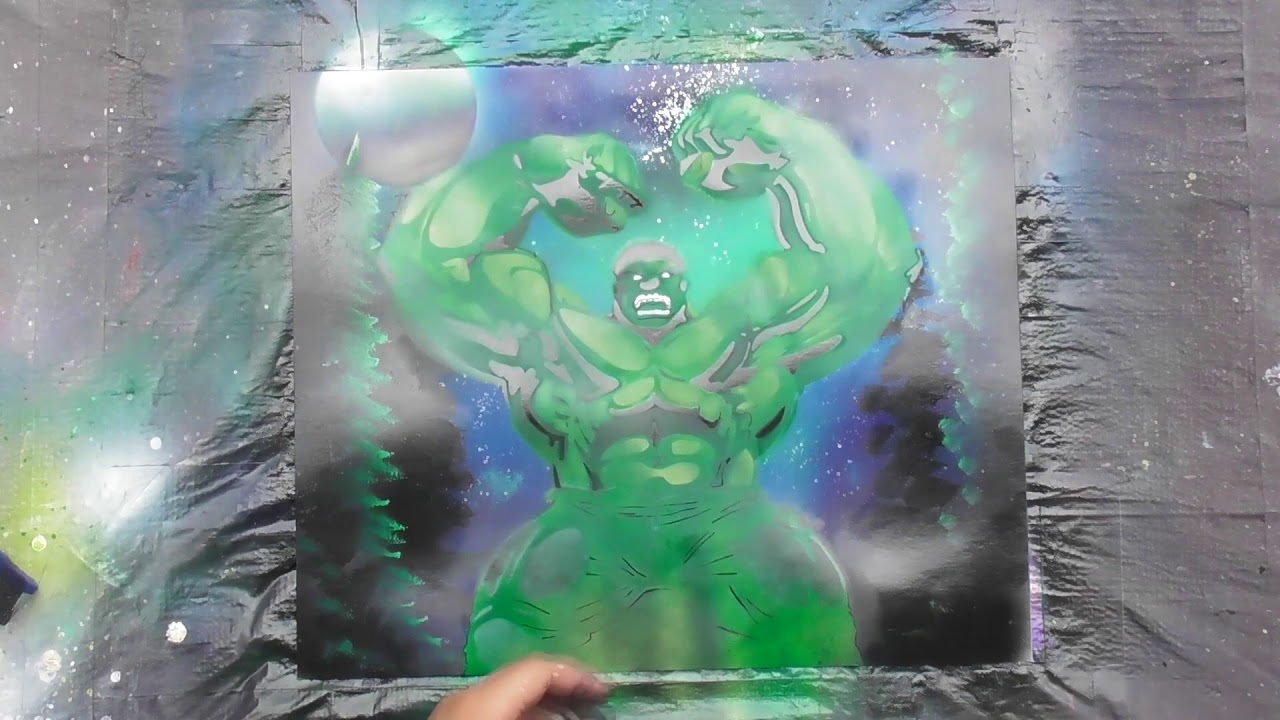 Hulk - marvel spray painting! - YouTube