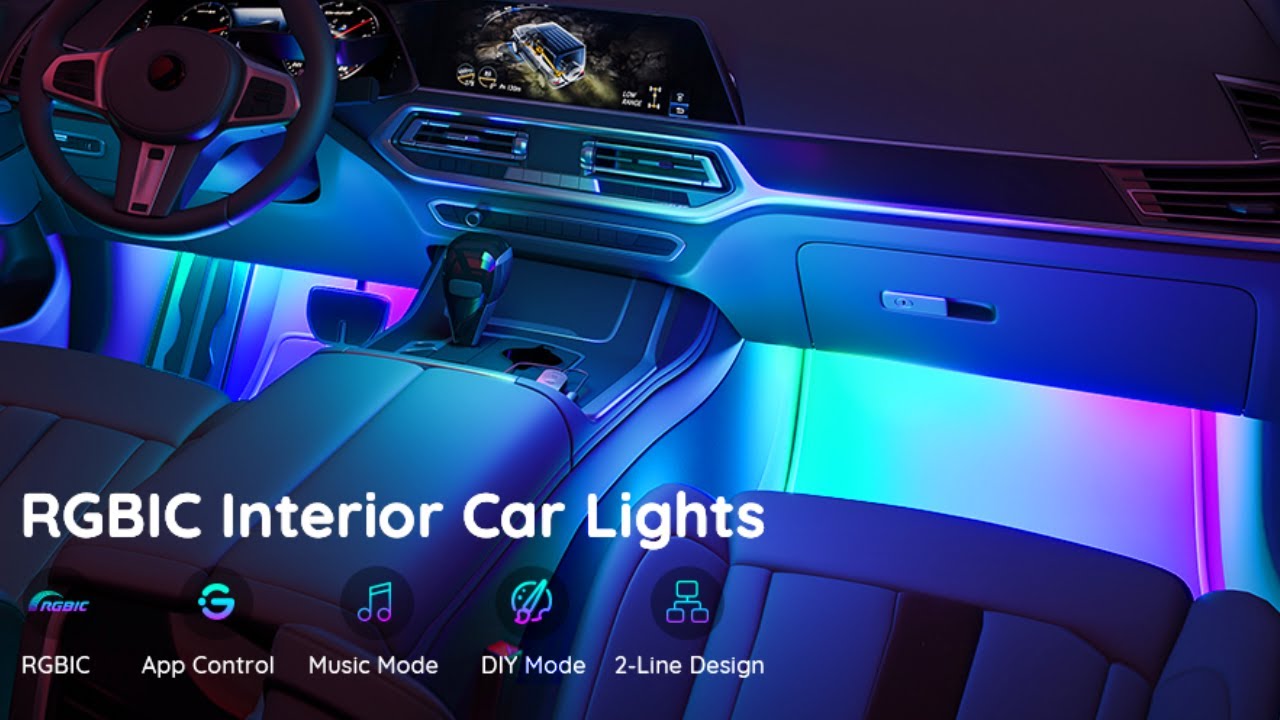 Govee Smart Car Led Strip Lights - RGBIC Interior Car Lights - YouTube