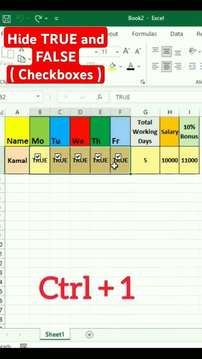 Hide TRUE and FALSE for linked cells of checkboxes in Excel #excel #trending #shorts# ...