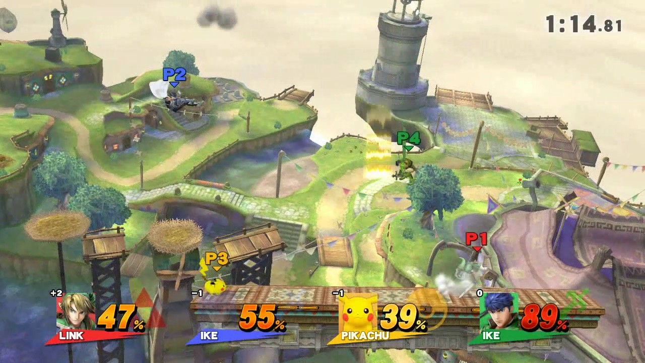 Super Smash Bros Wii U Online Battle Link vs. Ike vs. Pikachu vs. Ike ...