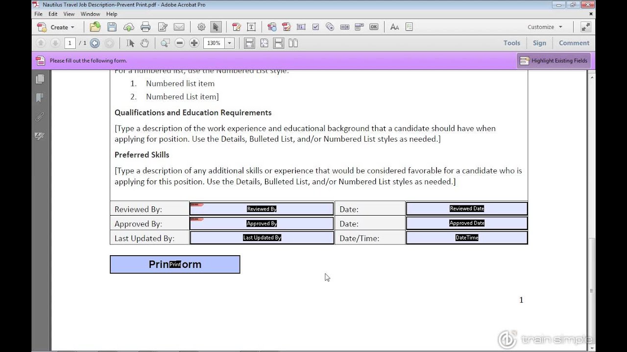Acrobat Xi Tutorial Eliminating Fields From Being Printed Youtube 9428
