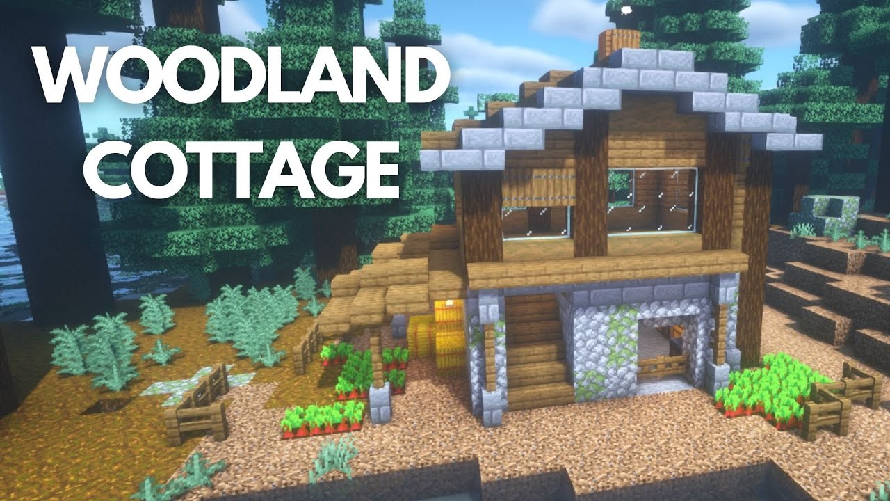 How to build a Woodland Cottage in Minecraft - YouTube