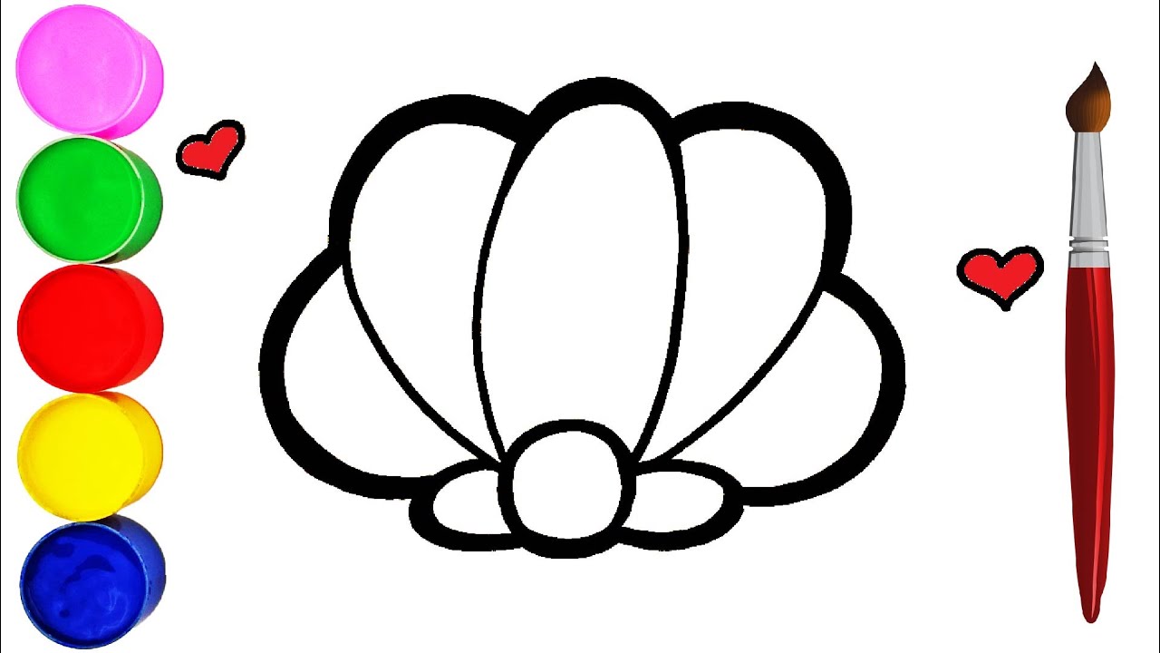 Muschel Zeichnen und Malen für Kinder - YouTube