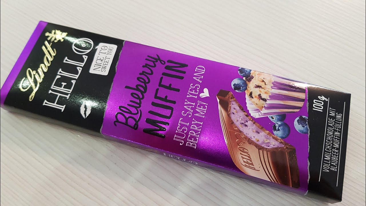 Lindt Hello Blueberry Muffin Chocolate Unboxing - YouTube