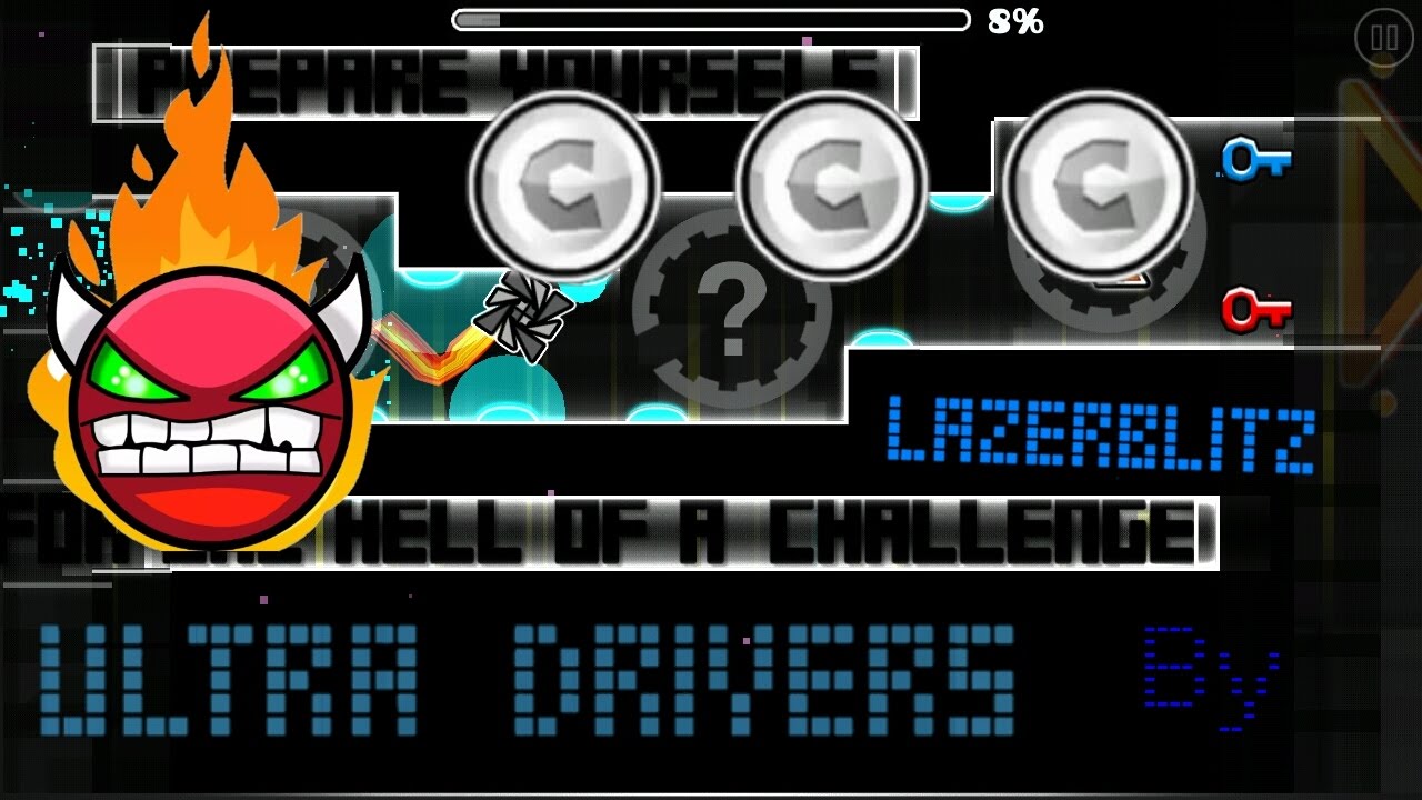 Geometry dash (2.1) "Ultra drivers" by lazerblitz [all coins] - YouTube