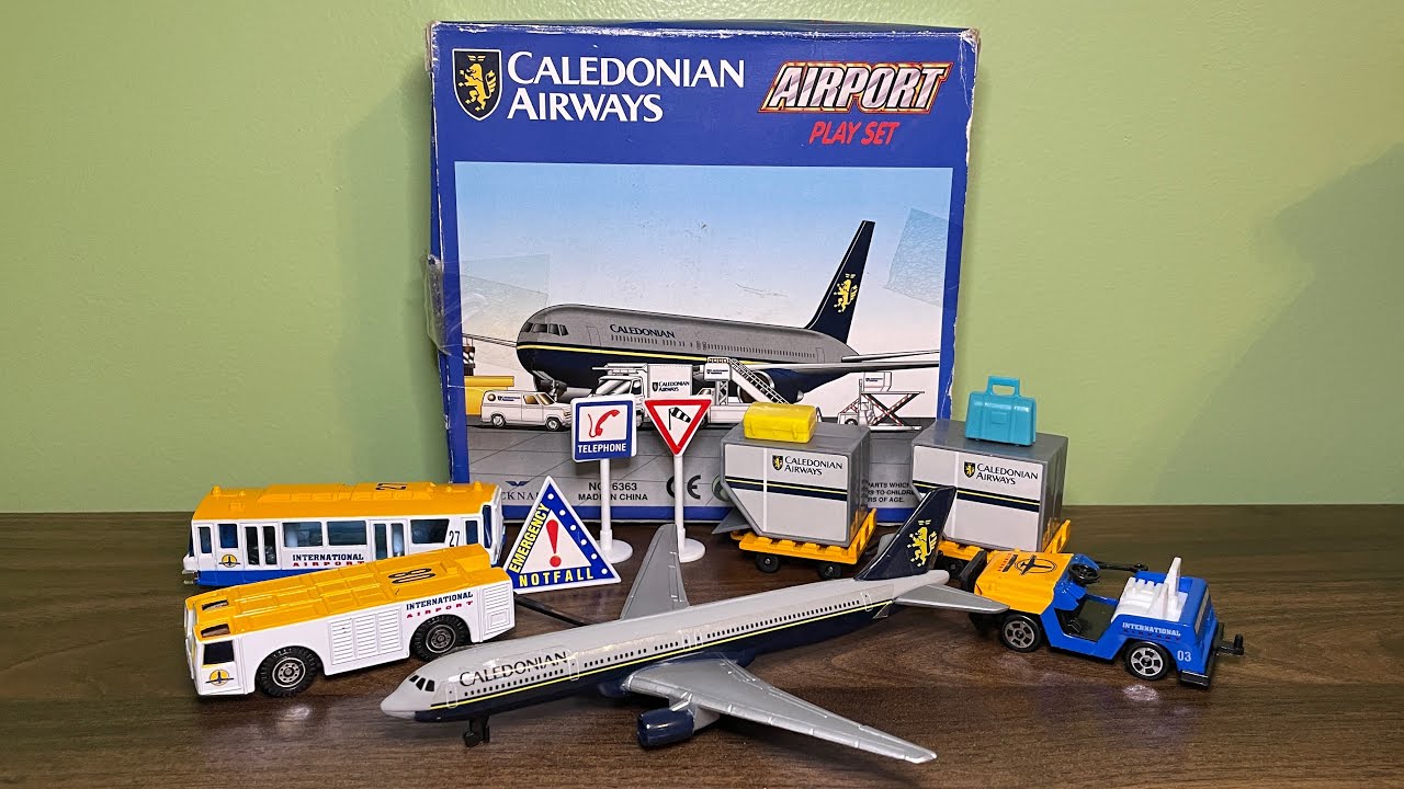 *RARE* Daron Realtoy Caledonian Airways 767 Airport Playset Unboxing ...