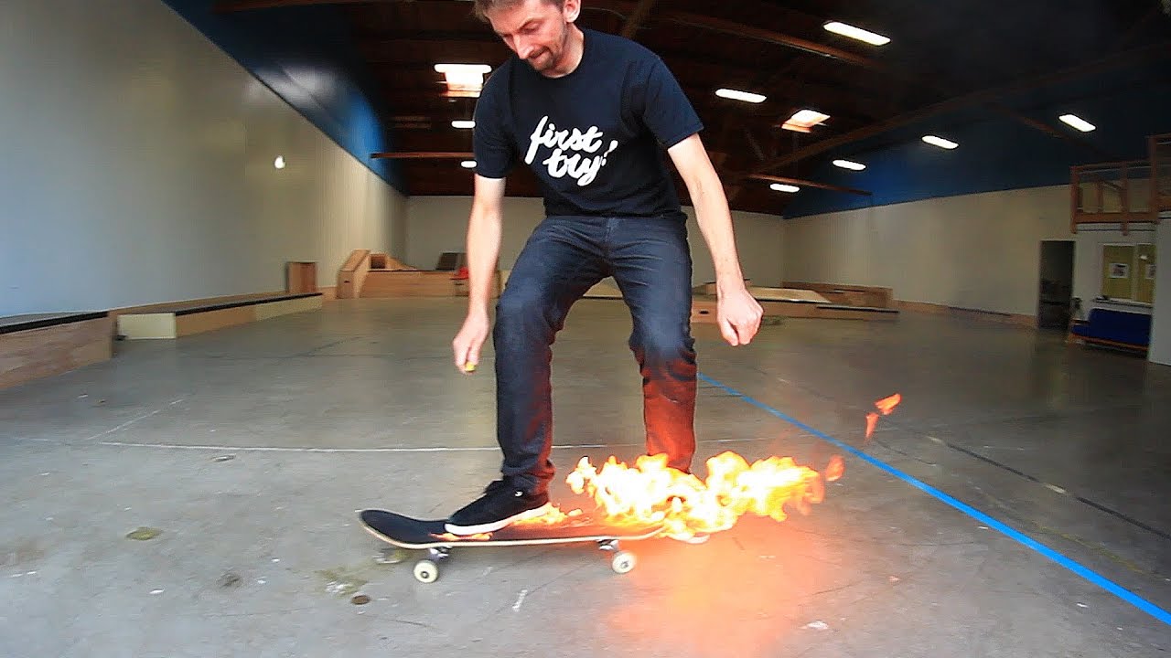 FLAMING SKATEBOARD GAME OF SKATE! - YouTube