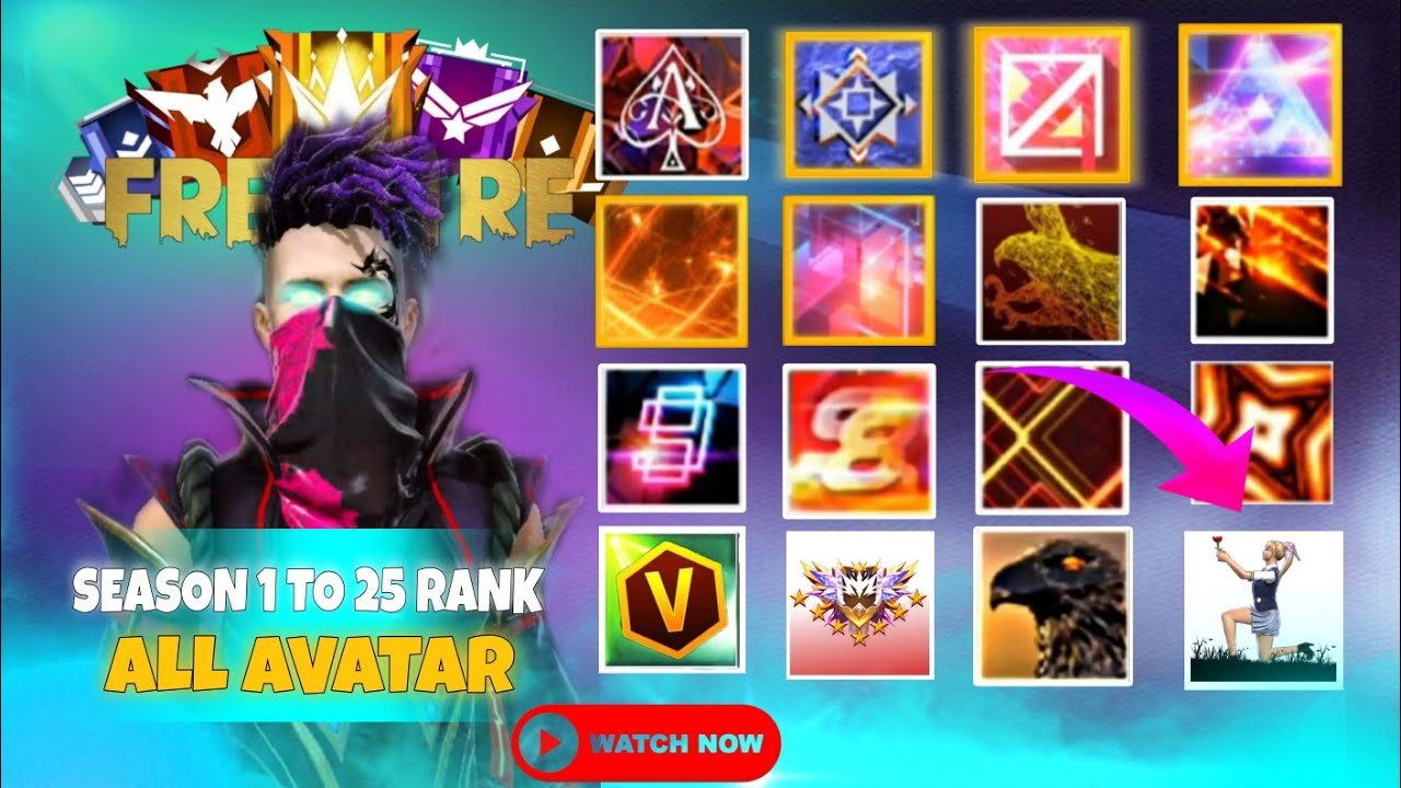 SEASON 1 TO 25 RANK ALL' AVATAR ! 😱🔥 - YouTube