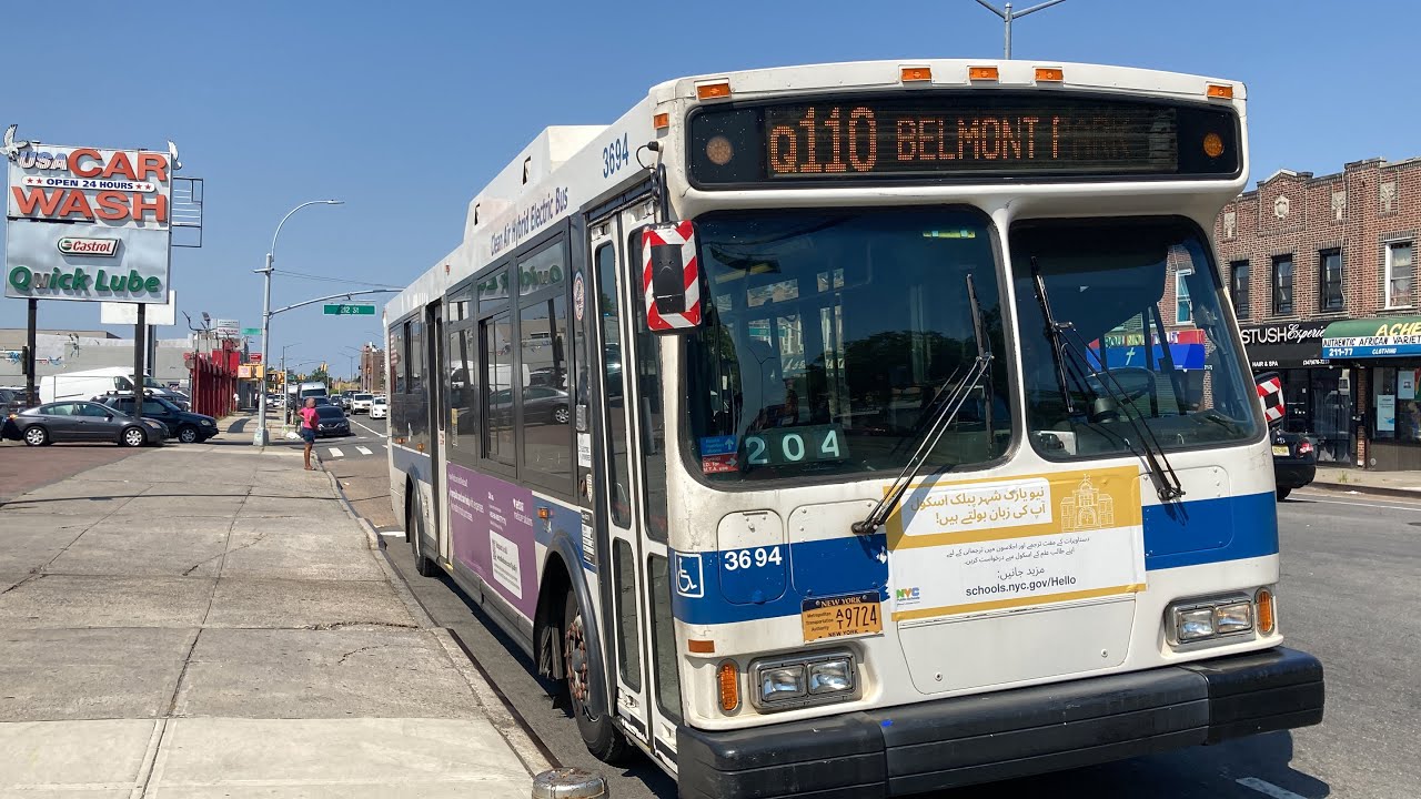 ᴴᴰ MTA Bus: 2007 Orion VII OG Hybrid #3694 on the Q110 Bus @ Jamaica Av ...