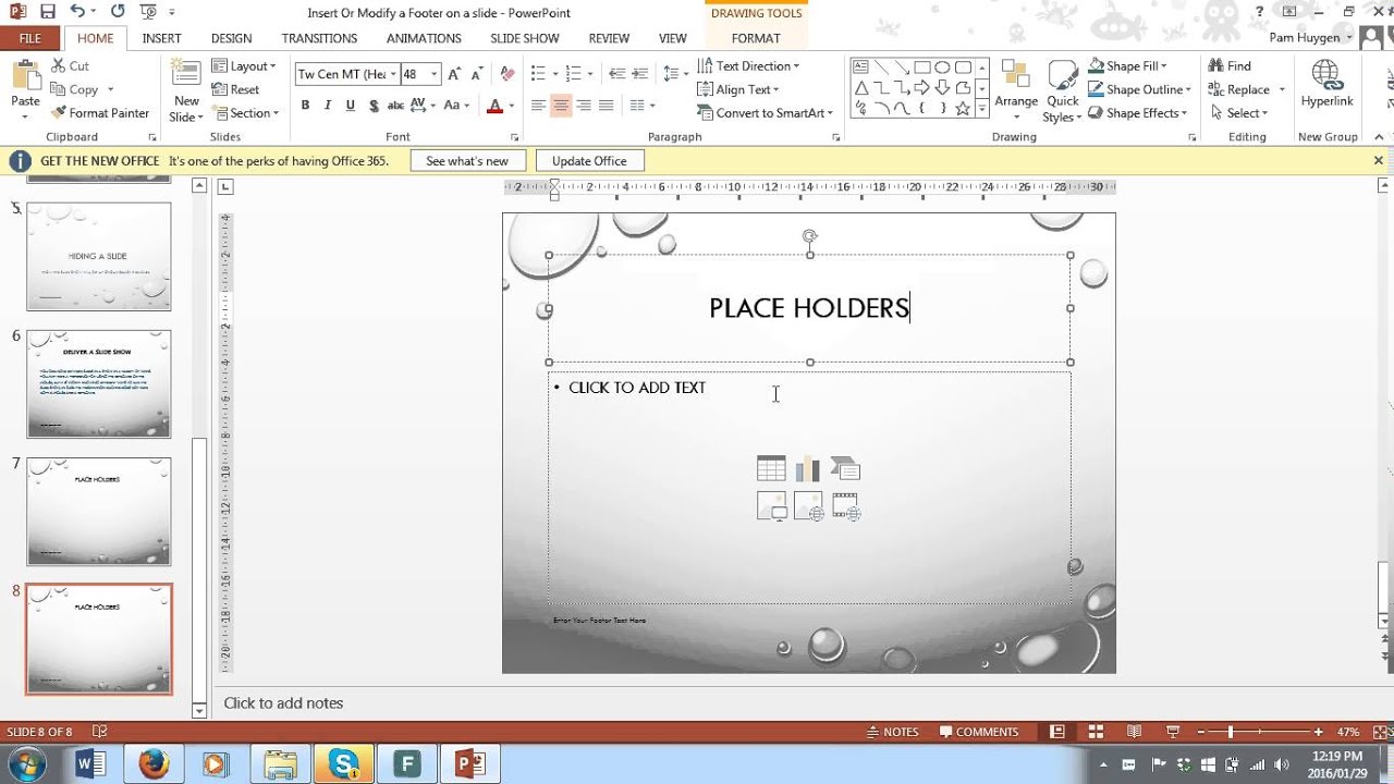Using Place Holders in PowerPoint - YouTube