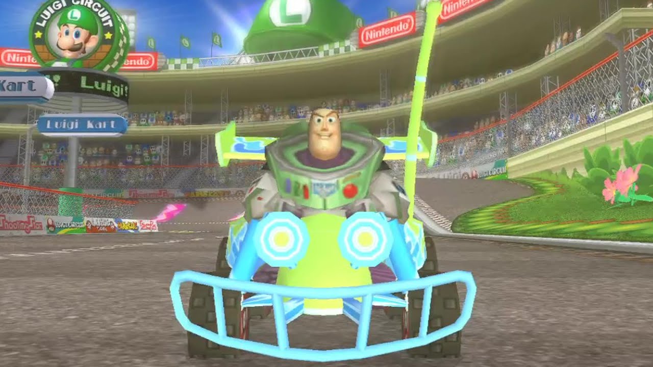 Buzz Lightyear (Toy Story) in Mario Kart Wii - YouTube