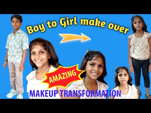 Boy to girl make up Transformation // Make over video// boy to girl ...
