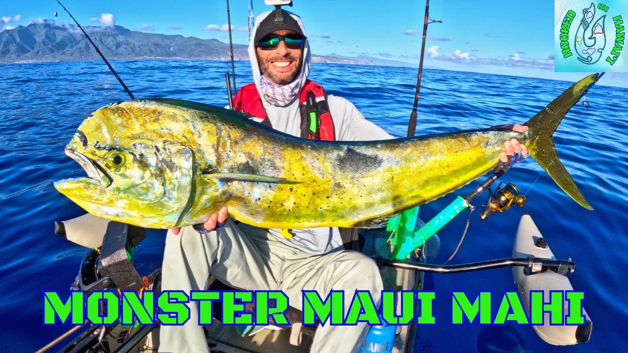 KAYAK FISHING for MONSTER MAHI in MAUI! [Caught my PB & Lost a Wahoo Fishing Live Bait Off Shore ...
