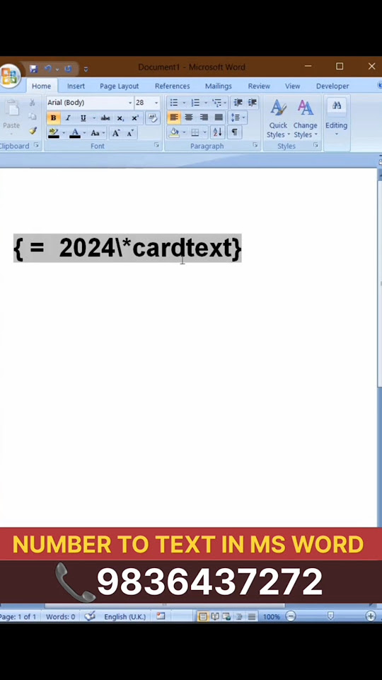 number to text in ms word #msword #numbertotext #mswordshortcuts #msword_computer #mswordtricks ...