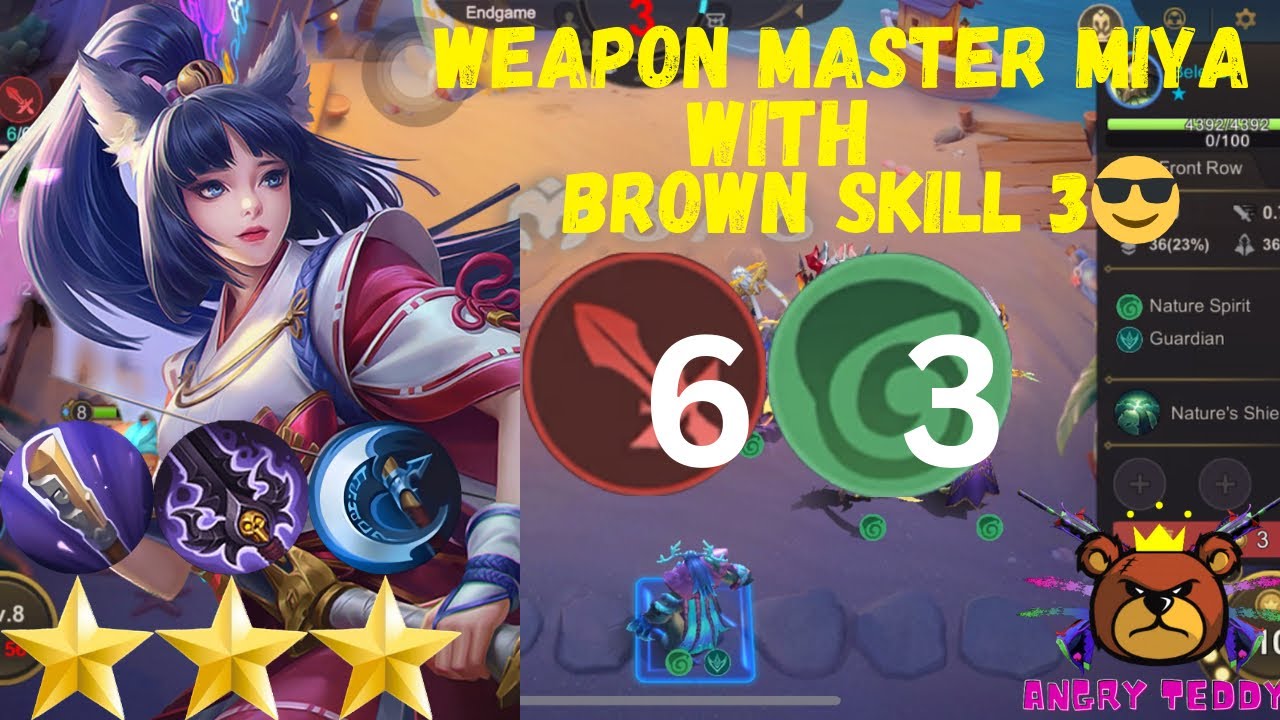 MLBB MAGIC CHESS!!! Weapon Master Miya With Brown Skill 3 😎😎 6 Weapon ...