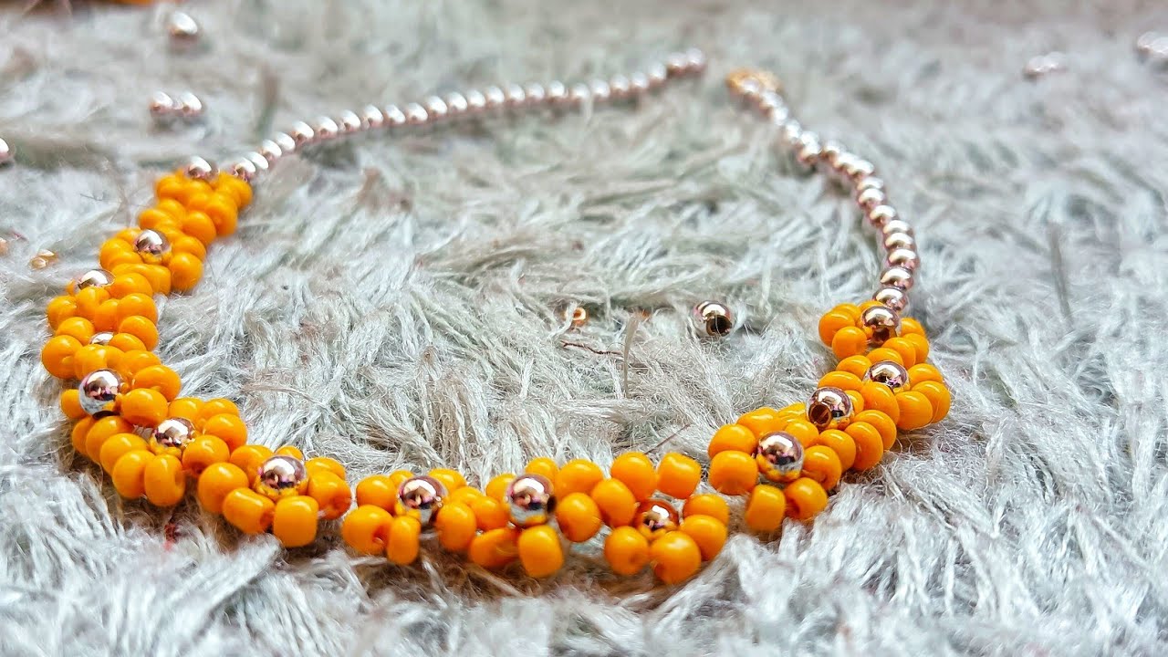 DIY FLORAL NECK CHAIN🦋🌻#diy #malayalam #beads #handmade #tutorial - YouTube