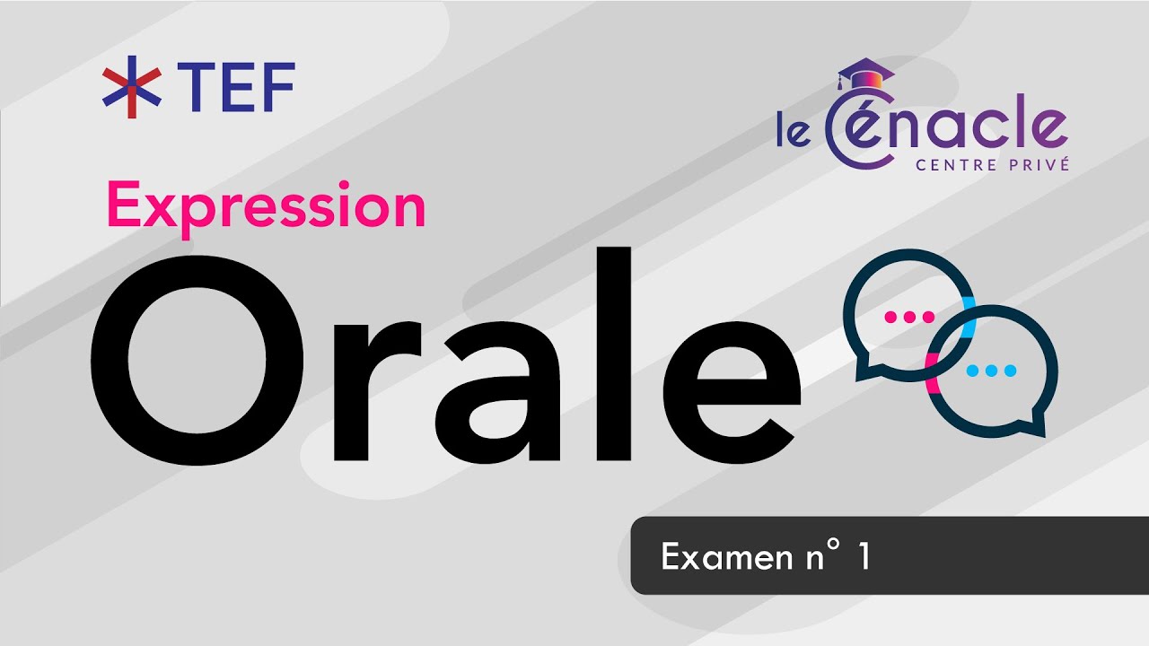TEF | Simulation Expression Orale | Speaking - Exam 1 - YouTube