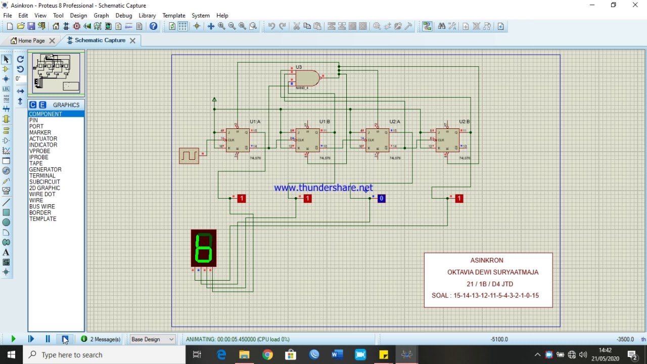 Counter Asinkron 4 bit - YouTube