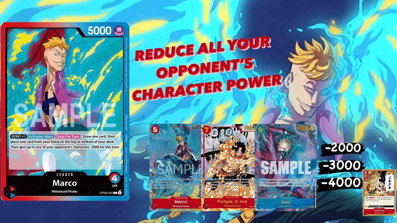 OP08 RED/BLUE MARCO DECK PROFILE AND GAMEPLAY - YouTube