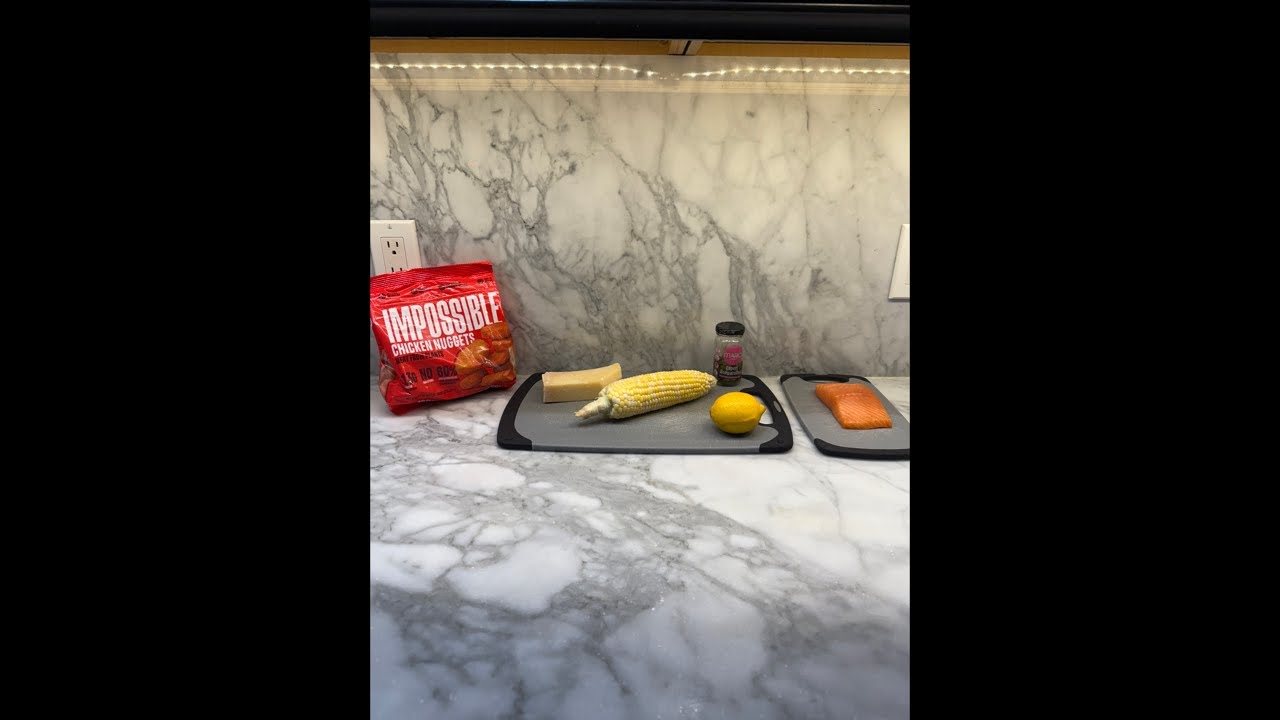 Salmon and imp ckn nuggets with lemon caper sauce 👀 - YouTube
