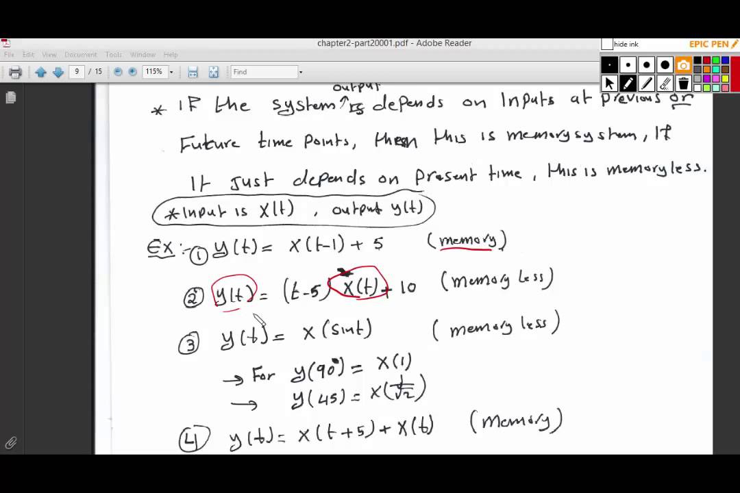 properties of continuous time systems ,Memory Memoryless 12 - YouTube