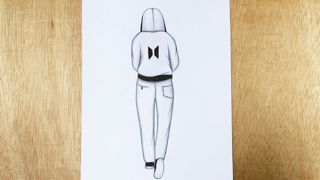 How to Draw a Boy Backside | Pencil sketch for beginners Easy boy ...