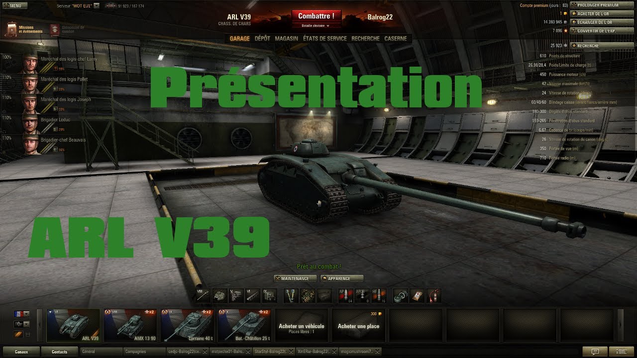 World of Tanks - ARL V39 - Présentation et Gameplays Commentés. - YouTube