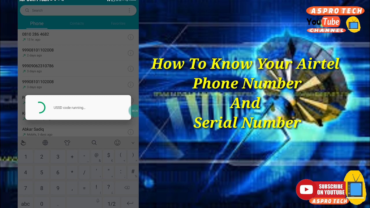 How To Know Your Airtel Sim Phone Number And Serial number - YouTube