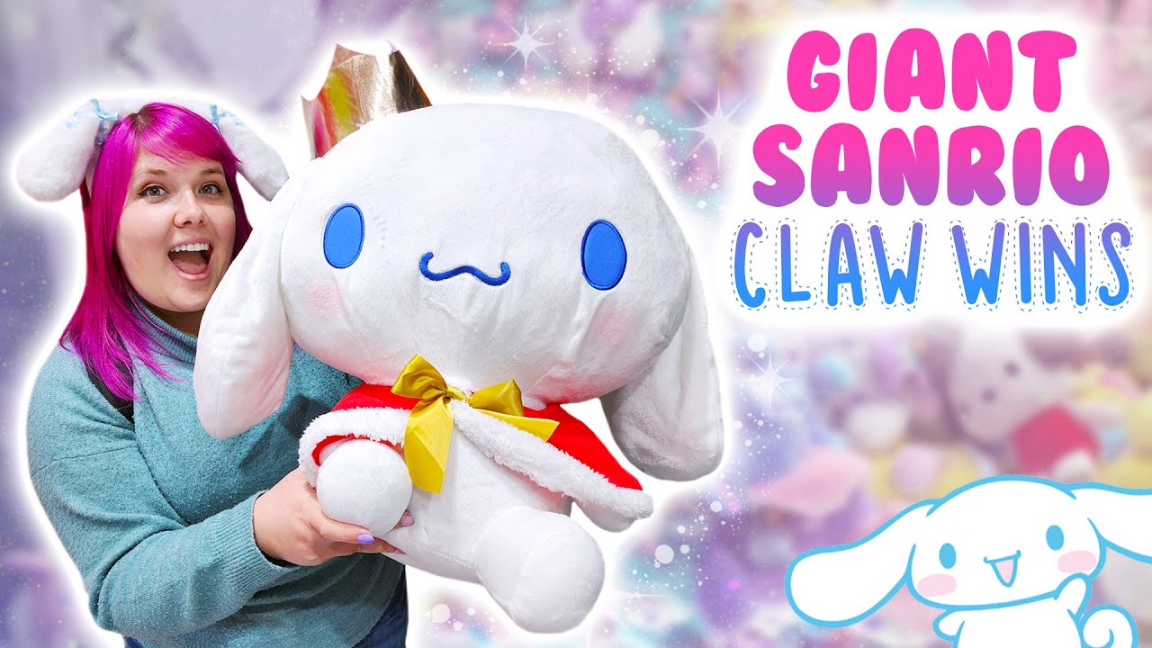 GIANT Sanrio claw machine wins in Japan! - YouTube