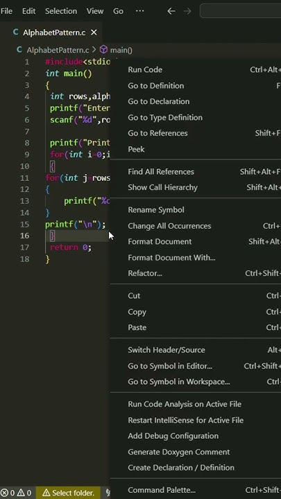 ALPHABET PATTERN IN C - YouTube