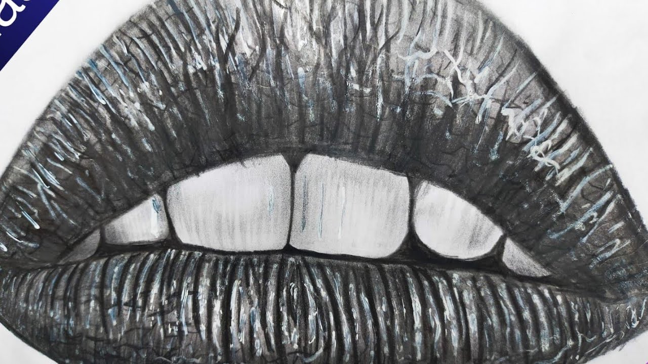 How to draw hyper realistic lips| easy tutorial step by step - YouTube