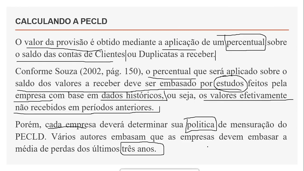CONTABILIDADE BÁSICA - CONTABILIZAÇÃO DE PECLD - YouTube