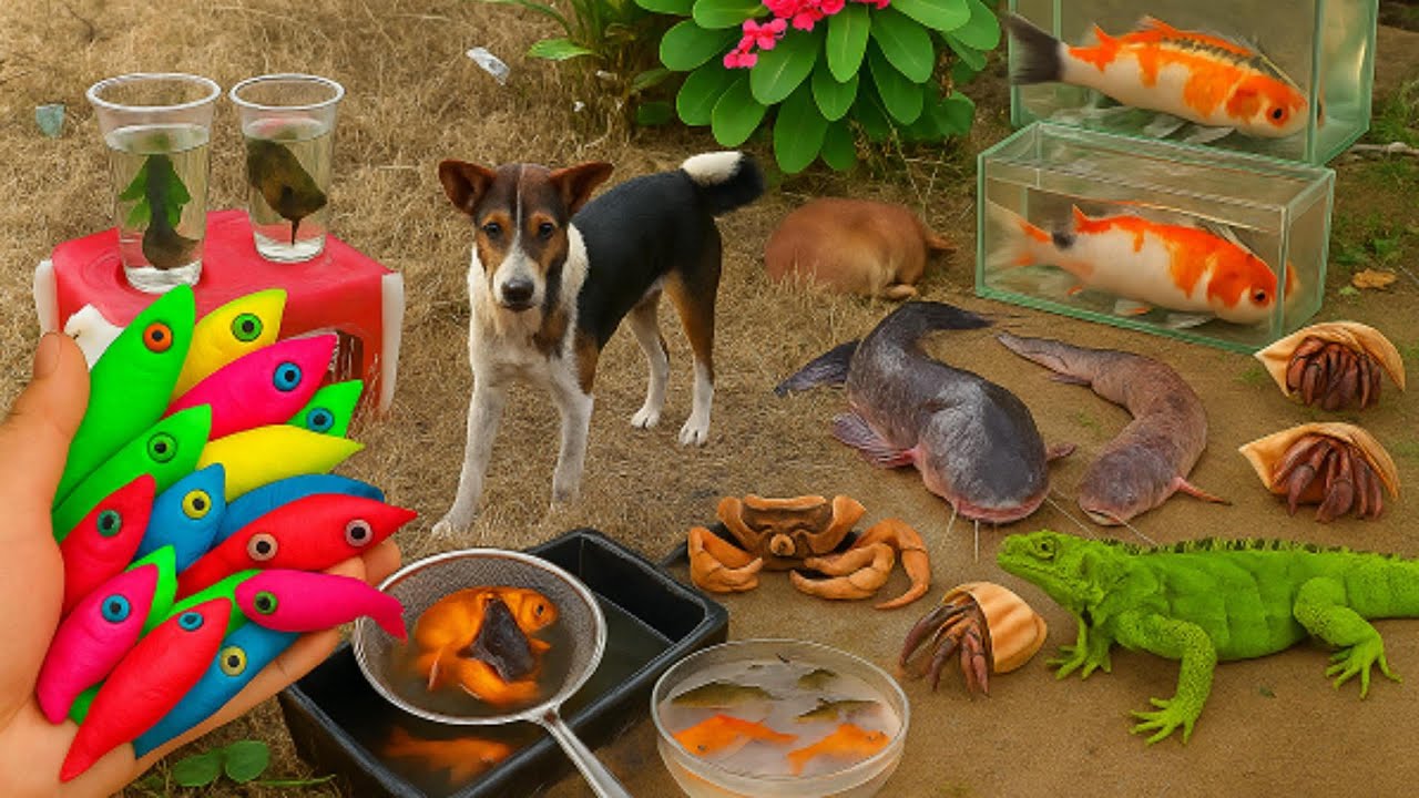 Amazing Small Pond Fish Catch! Goldfish, Baby Sharks & Tropical ...