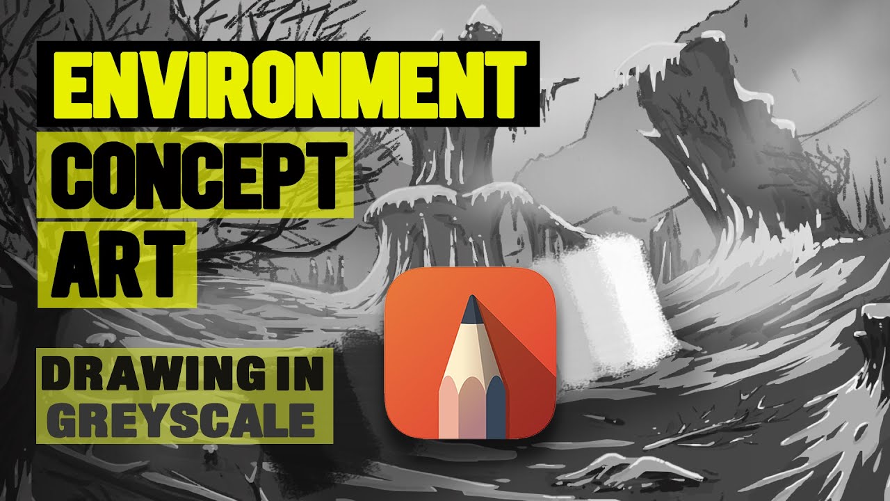 Drawing in GRAYSCALE|DIGITAL Concept PAINTING VALUES tutorial (Autodesk ...