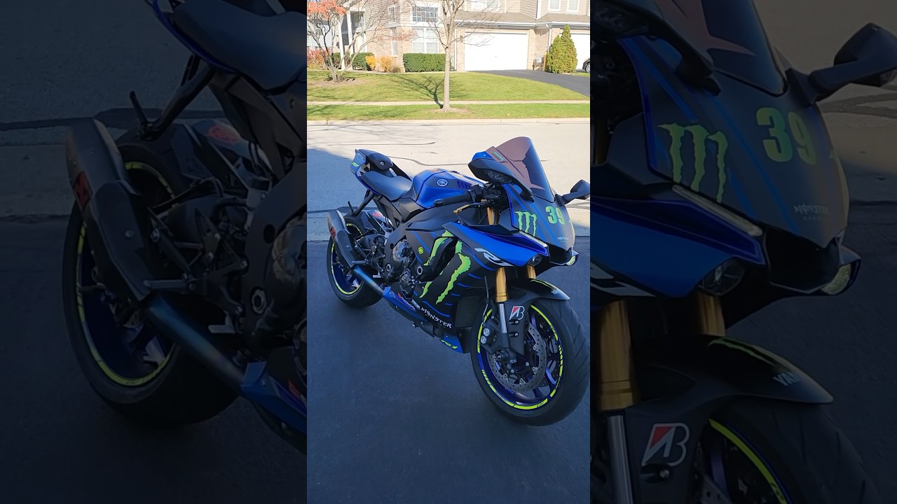 Yamaha R1 Monster Energy 💥🔥😈 #motorcycle #bike #short #viral #video ...