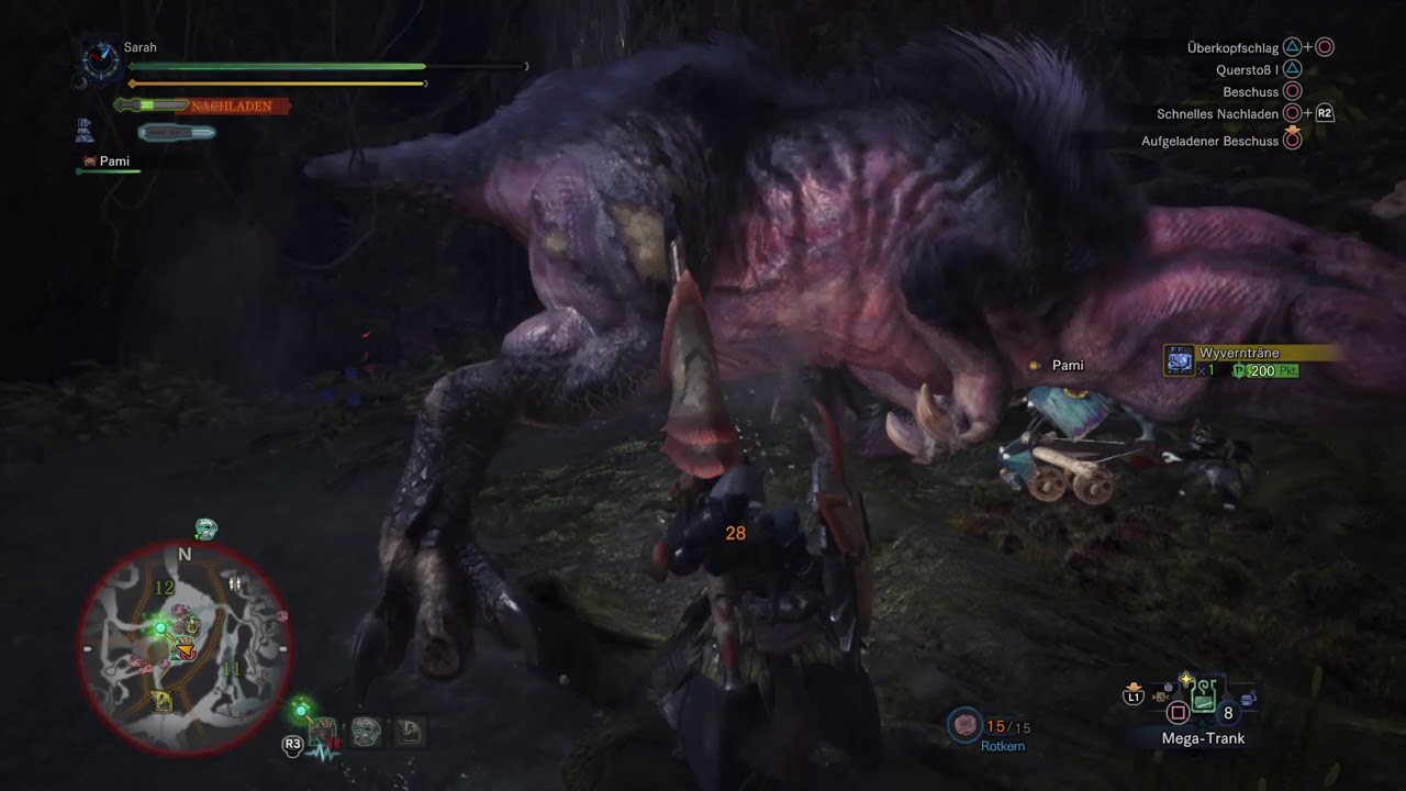 Monster Hunter: World Anjanath High Rank Gunlance Gameplay - YouTube