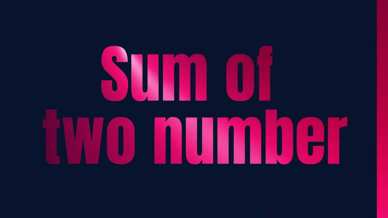 Addition Of Two Integer C Language YouTube