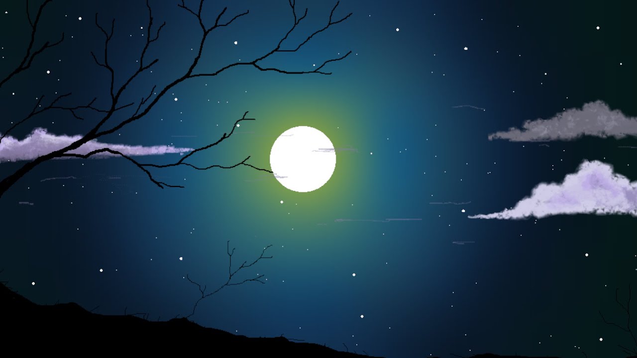 how to draw night secenery in ms paint | ms paint drawing | ms paint ...