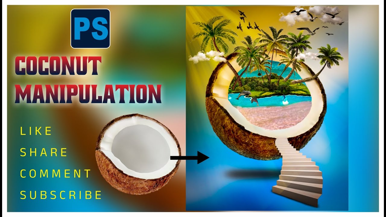 coconut manipulation photoshop tutorial |speed art| 2023 - YouTube